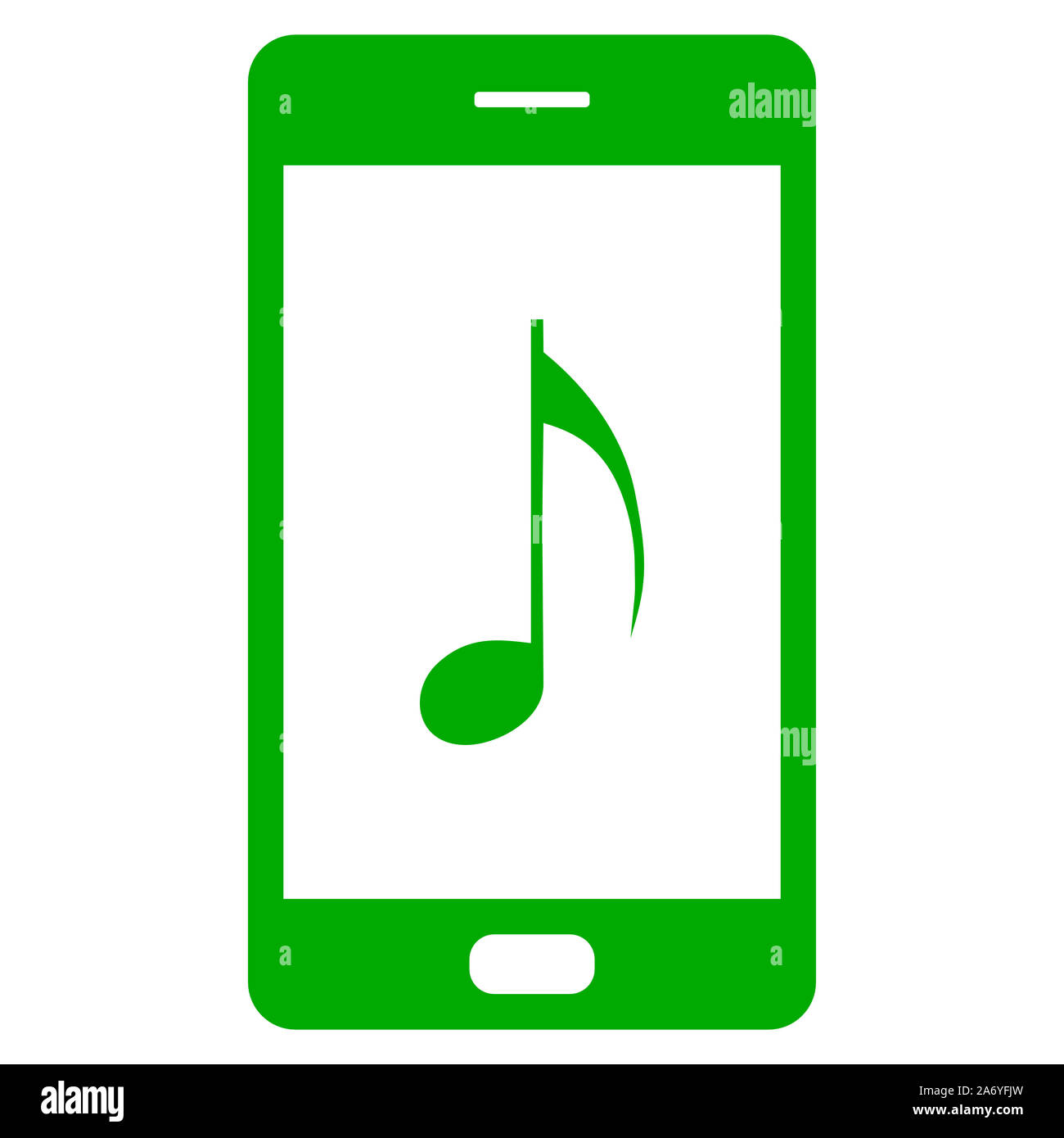 Music note and smartphone Stock Photo - Alamy