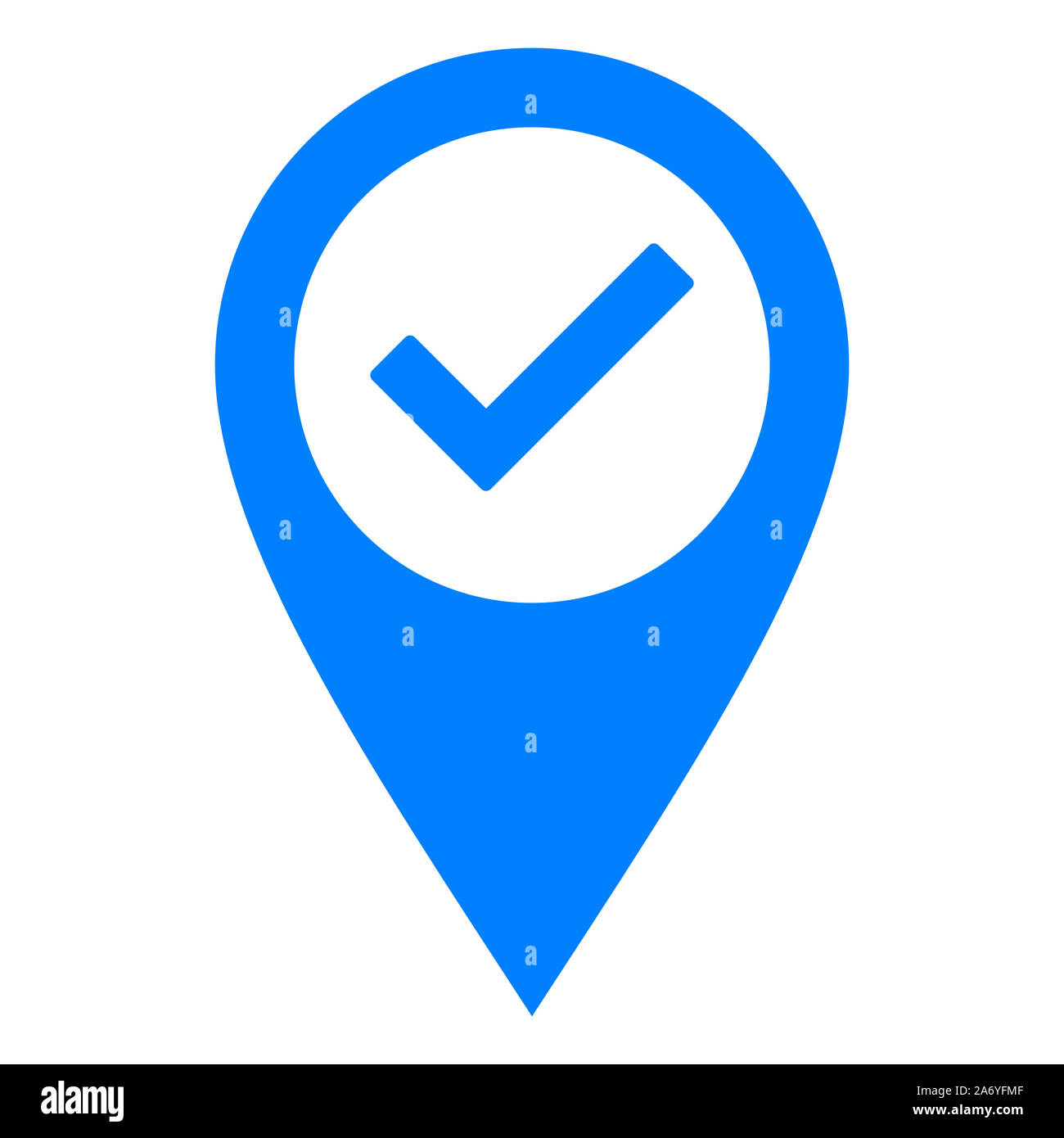 Tick location pin Cut Out Stock Images & Pictures - Alamy