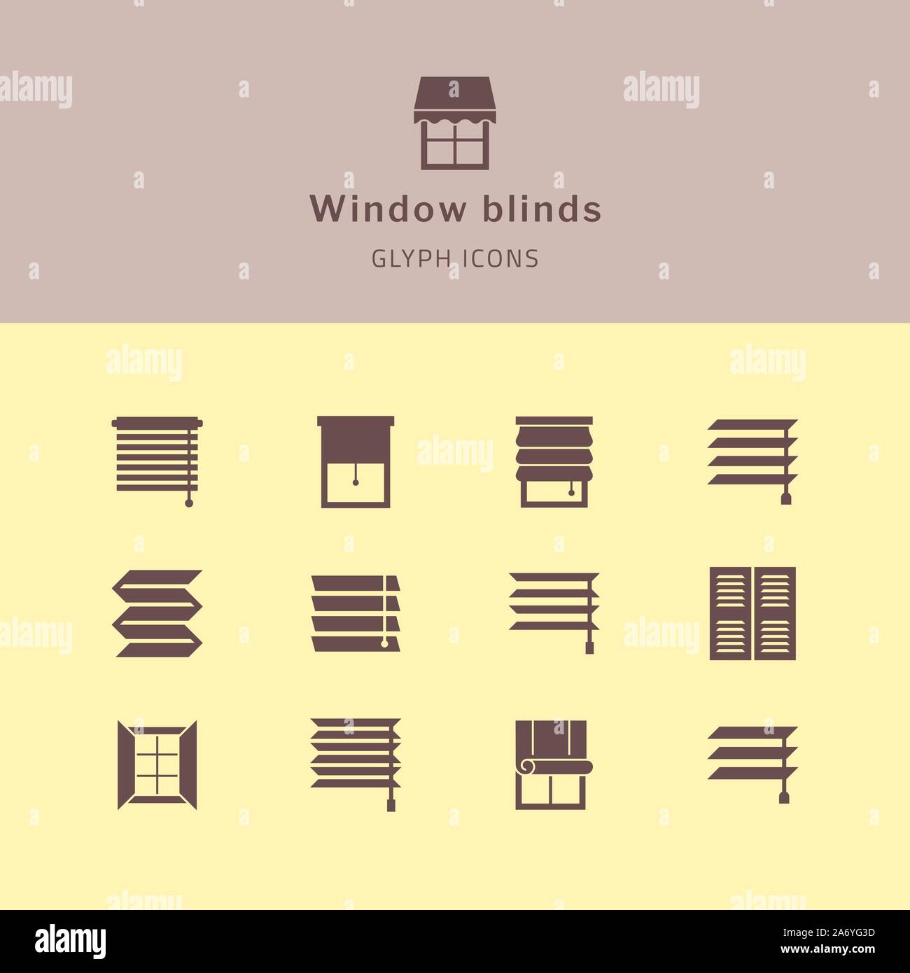 Vector isolated icons set of window blinds vector glyph icons Stock ...