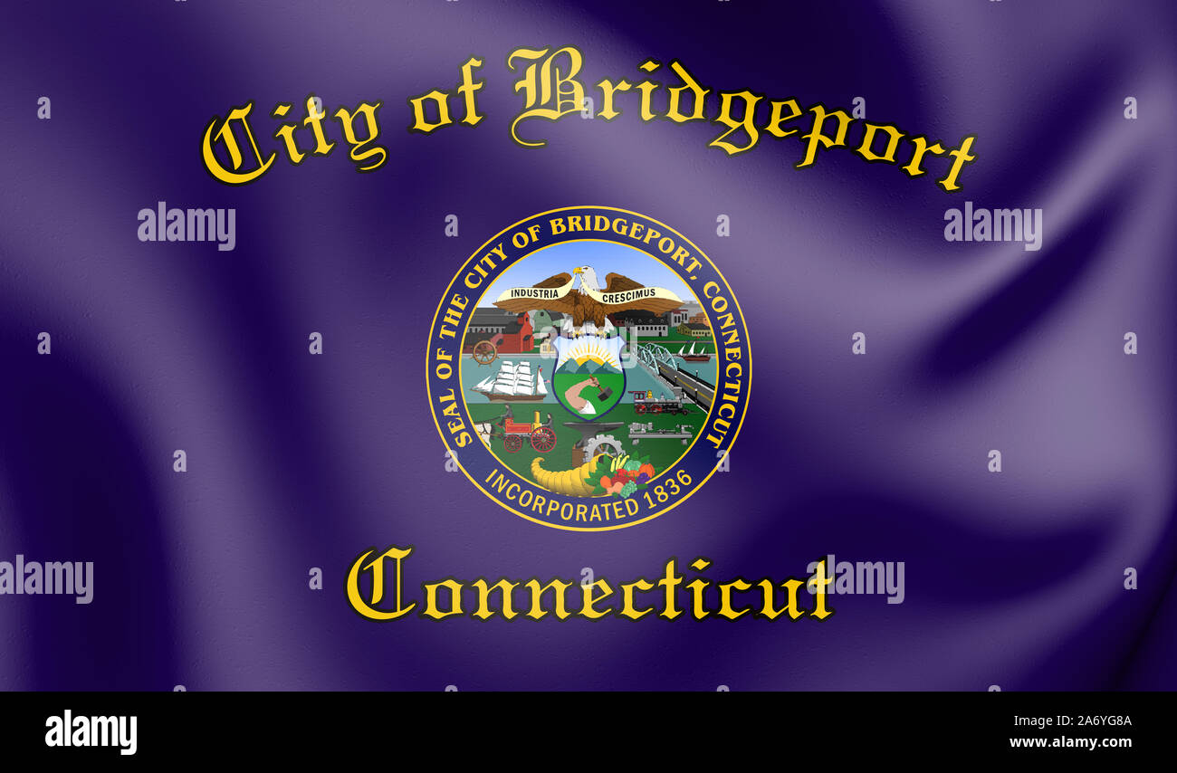 3D Flag of Bridgeport (Connecticut), USA. 3D Illustration Stock Photo ...