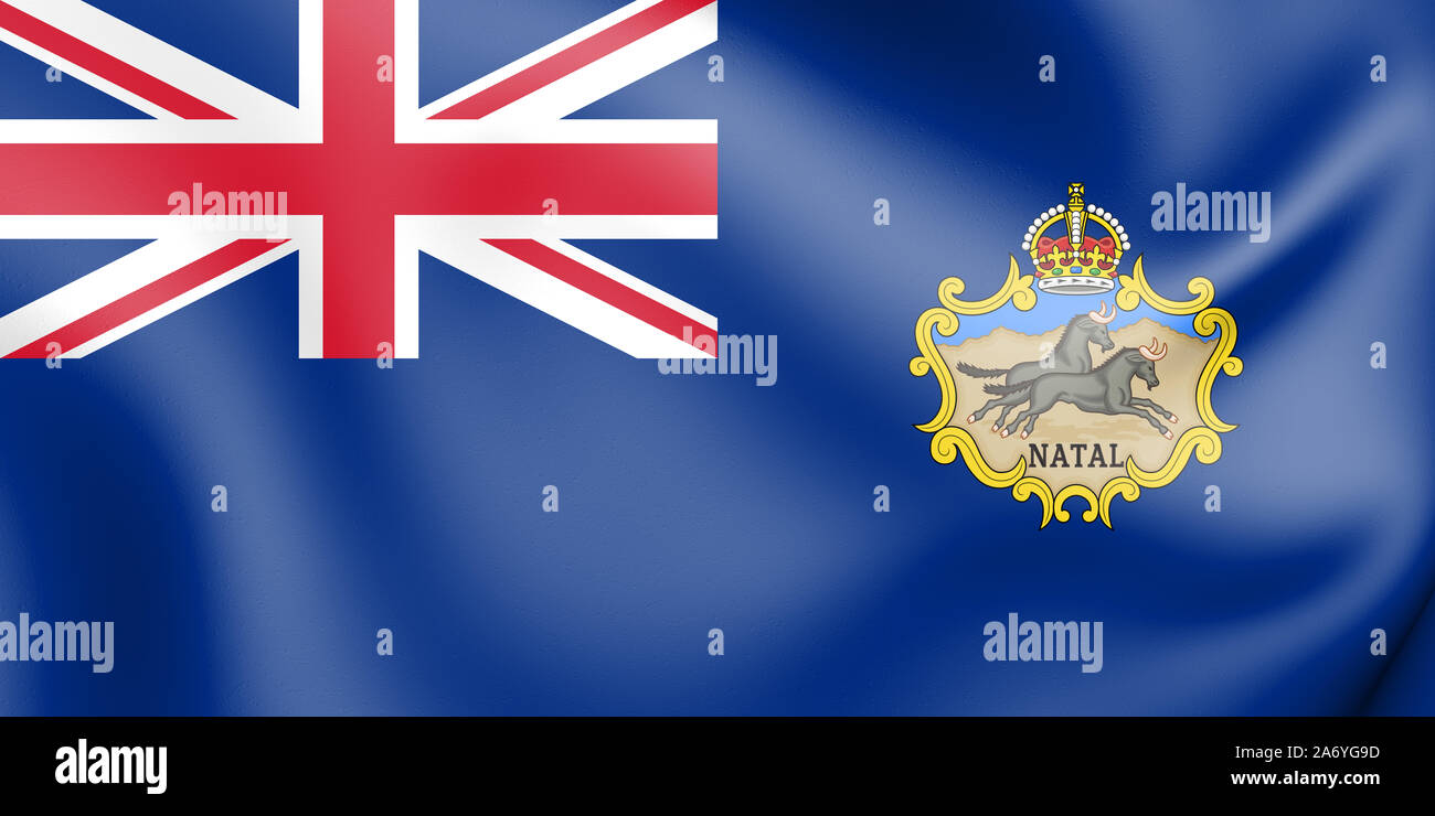 3D Flag of Natal Colony (1875-1910), South African. 3D Illustration ...