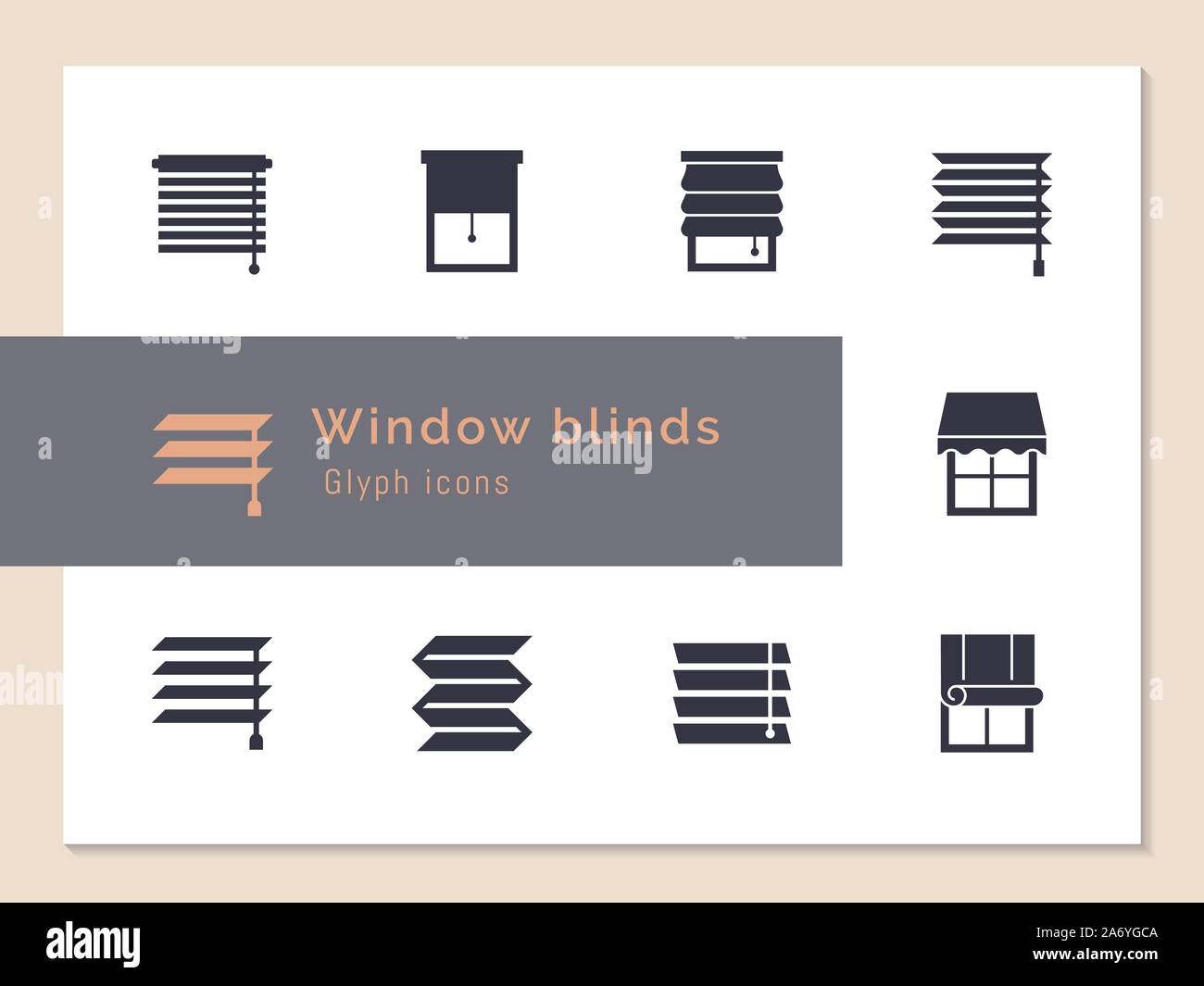 Vector isolated icons set of window blinds vector glyph icons Stock ...