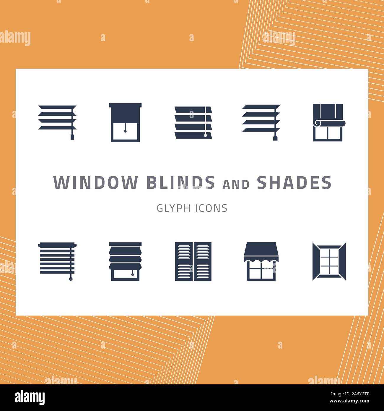 Vector glyph icons set window blinds and shades Stock Vector Image ...