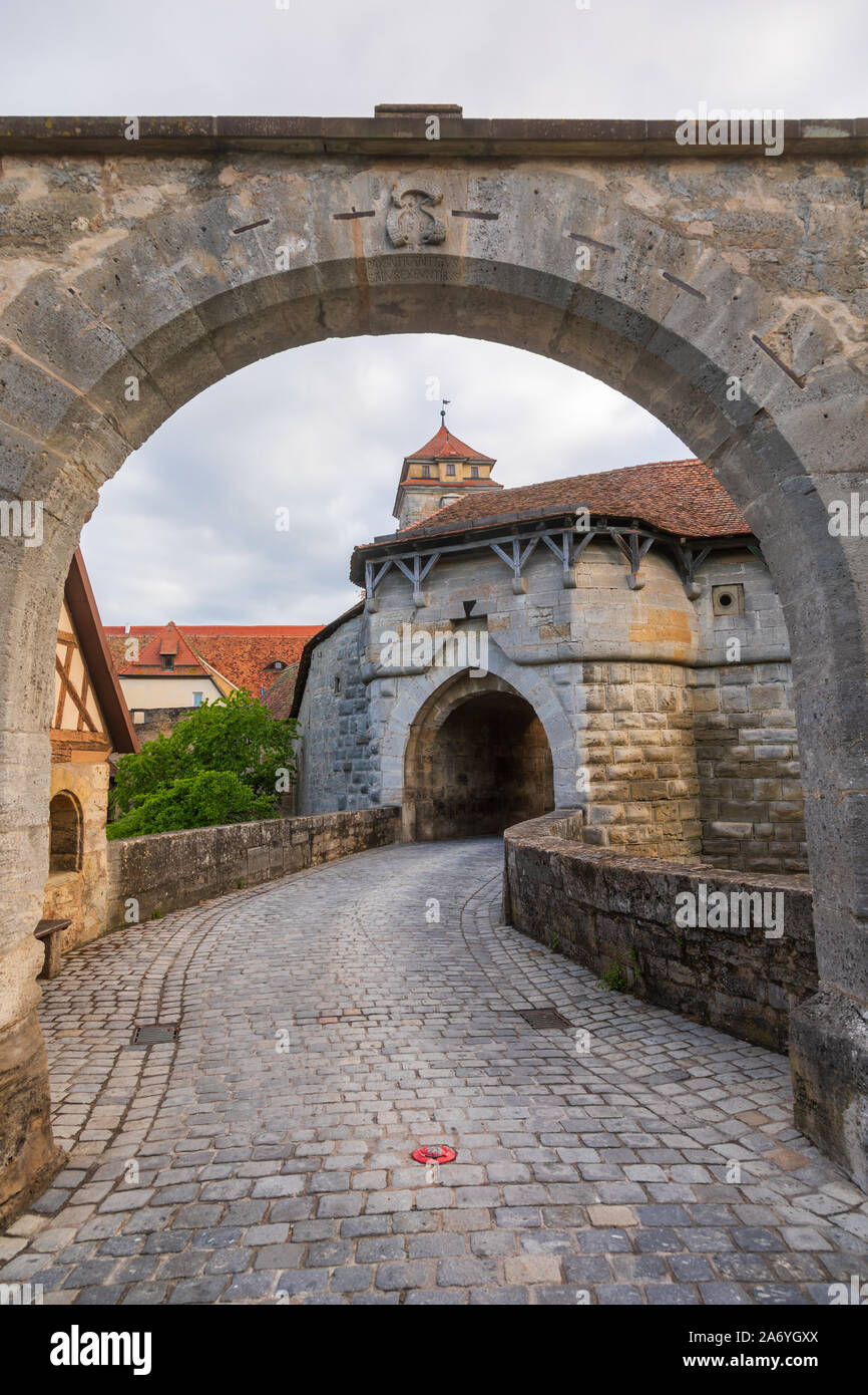 Bridge over moat at Spital bastion, part of Old Town fortification in ...
