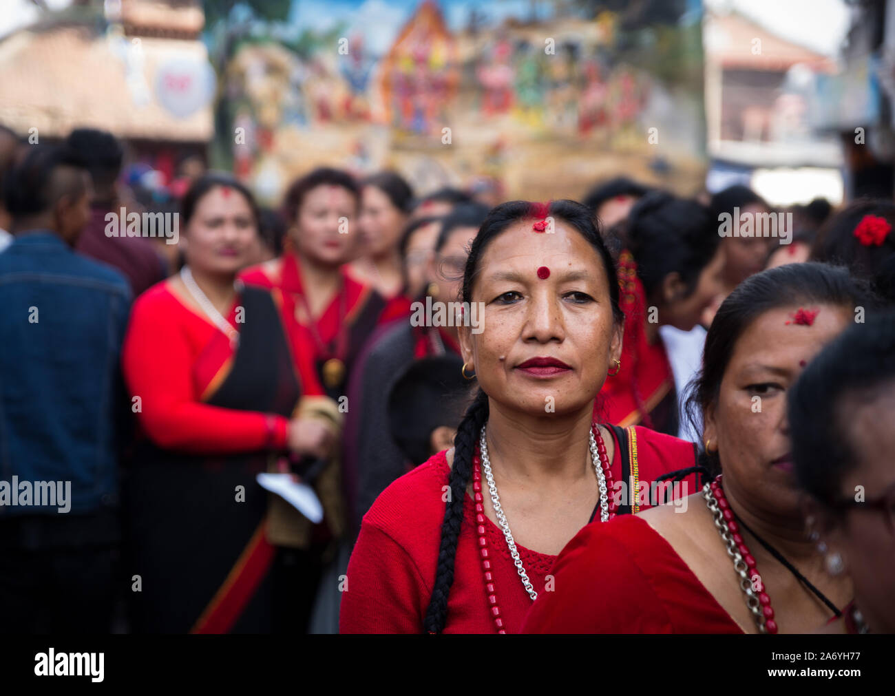 Kathmandu, Nepal. 29th Oct, 2019. Members of the Nepali ethnic Newar ...