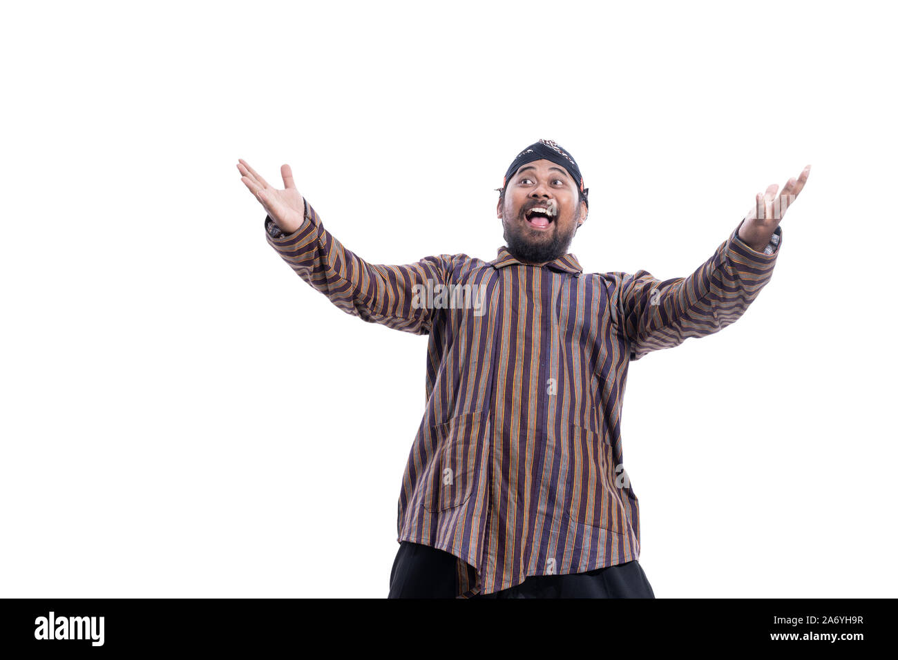male with javanese traditional cloth lurik happy Stock Photo - Alamy