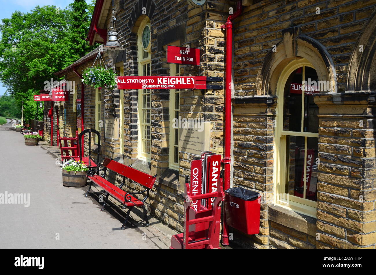 Signs on Haworth Railway Station, Keighley and Worth Valley Railway ...