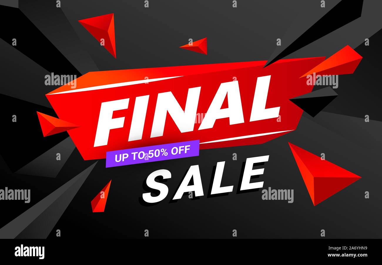 Final sale banner template header design design template with polygonal ...