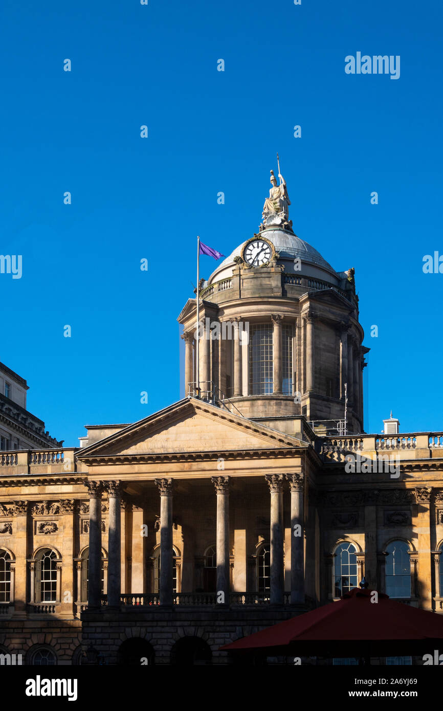 Town Hall in Liverpool flying a Purple Flag Stock Photo - Alamy