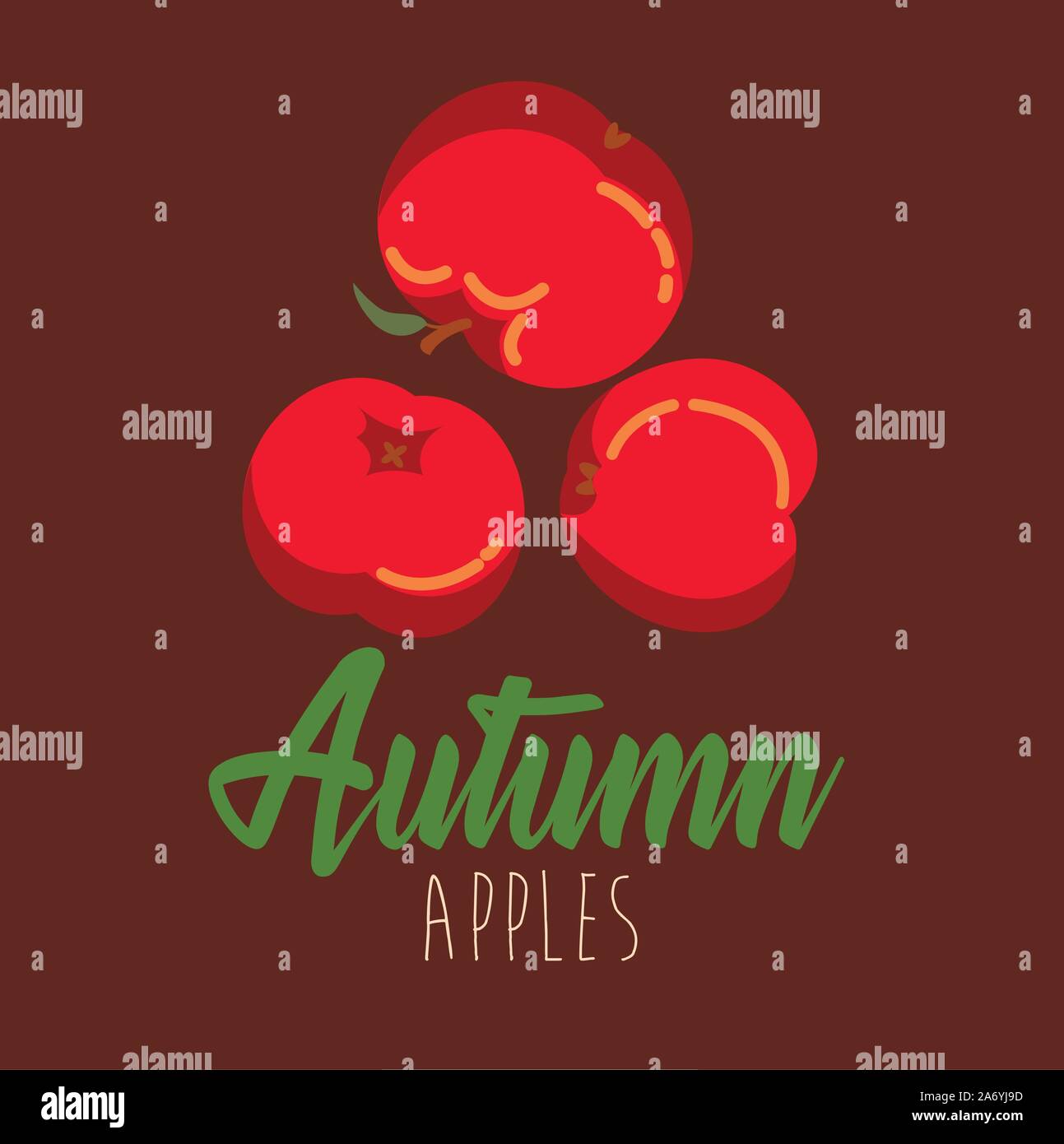 hello autumn season apples and calligraphy Stock Vector Image & Art - Alamy