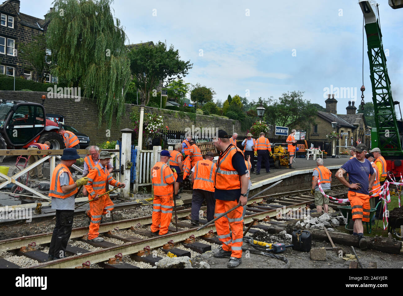 Level crossing repairs, Oakworth, Keighley and Worth Valley Railway ...