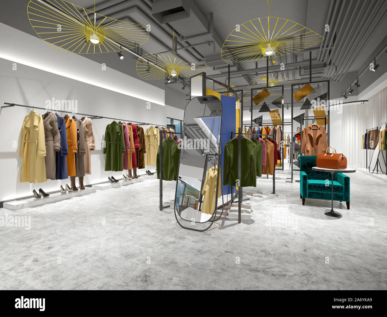 3d render of fashion shop Stock Photo - Alamy