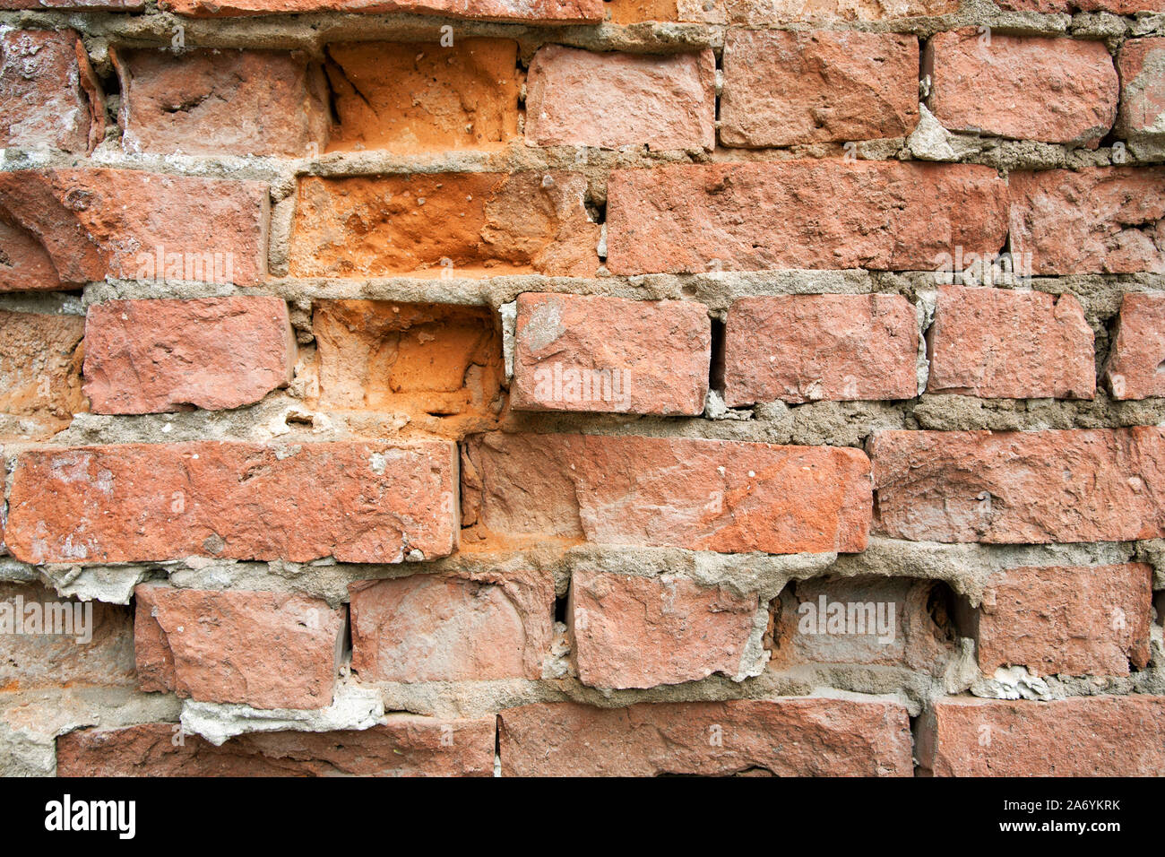 Texture of an old red stone brick wall Stock Photo - Alamy