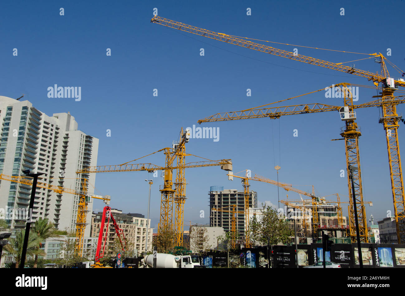 Construction site and new high-rise buildings being built in the ...