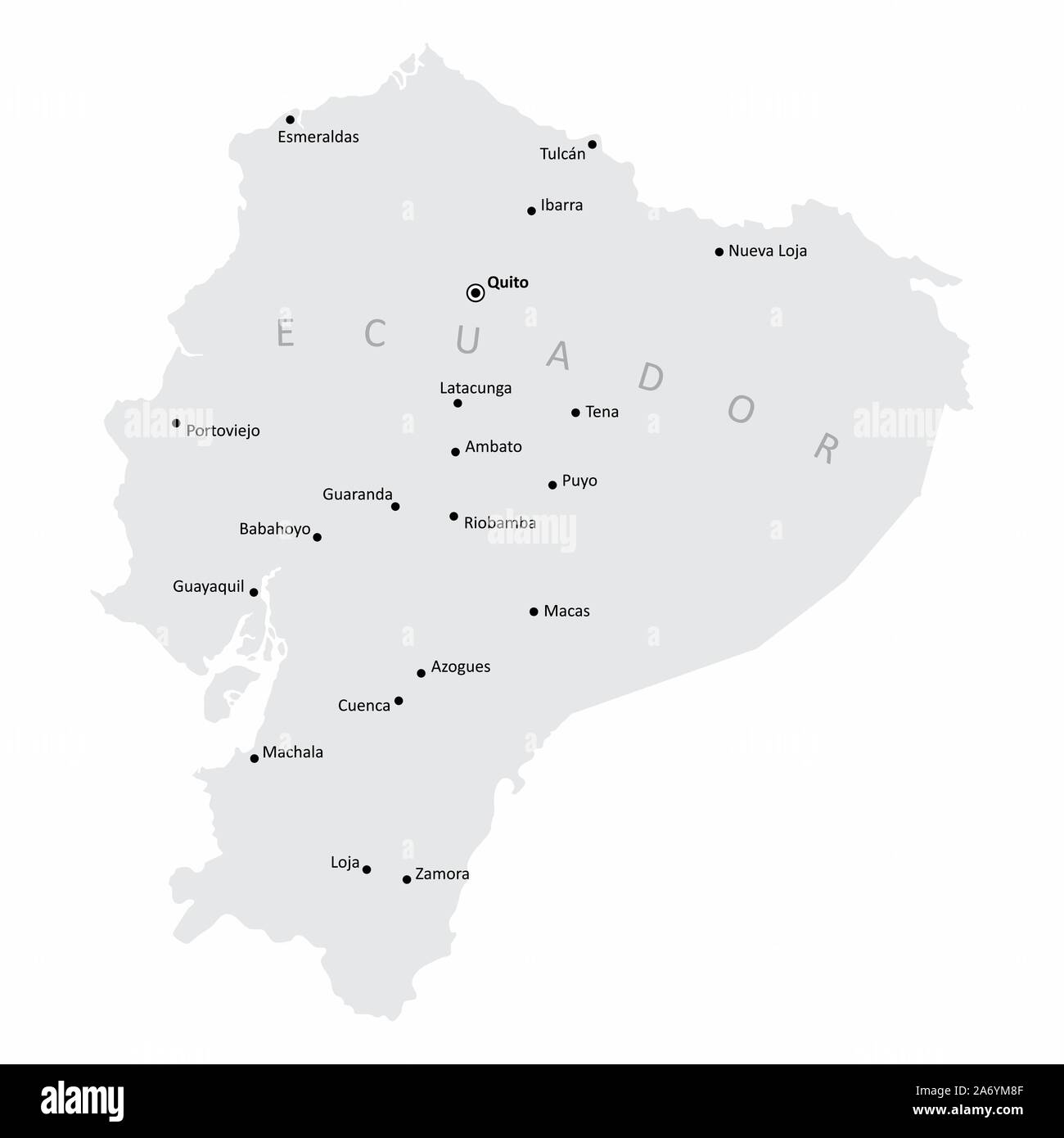 Ecuador cities map Stock Vector Image & Art - Alamy