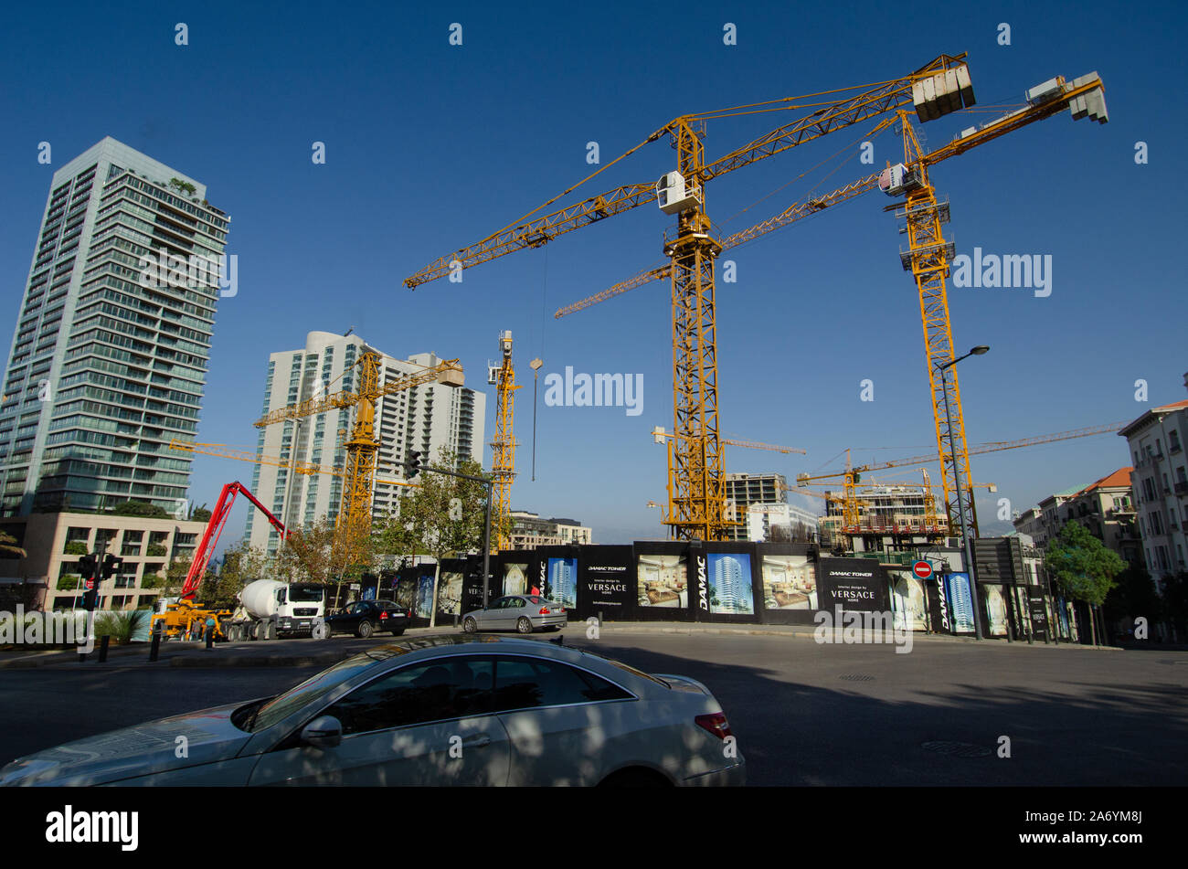 Construction site and new high-rise buildings being built in the ...