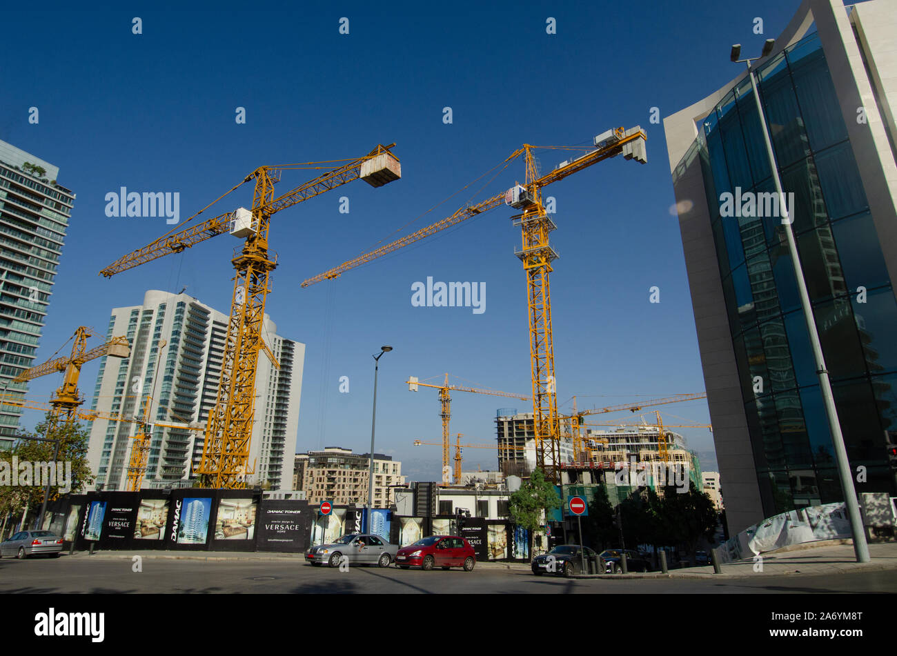 Construction site and new high-rise buildings being built in the ...