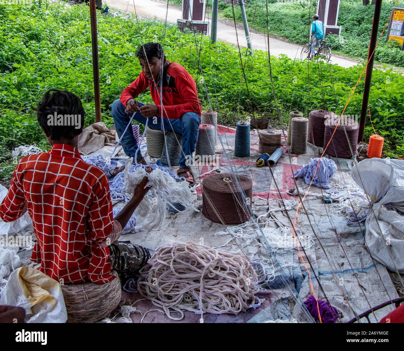 Burhanpur, India. 28th Aug, 2019. Images of cattle rope making industry ...