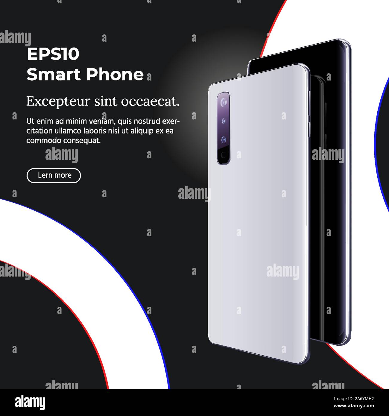 Smartphone with Multi-camera and Ultra-wide Camera on Black Background ...