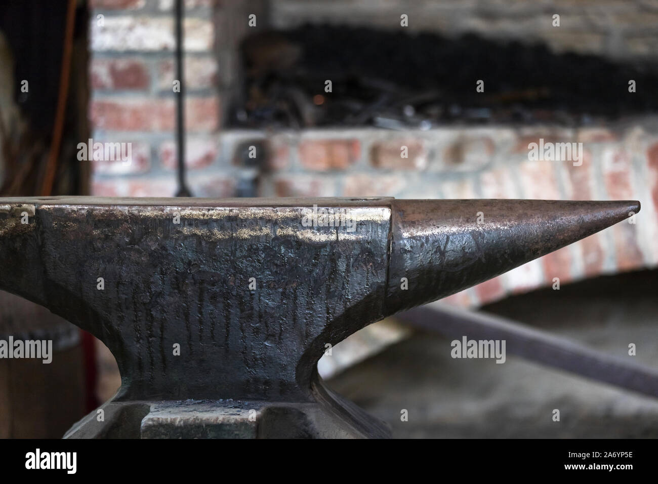 Anvil in historical forge Stock Photo - Alamy