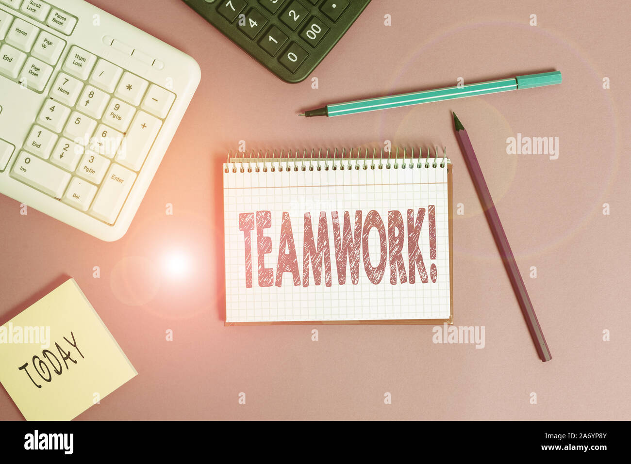 Writing note showing Teamwork. Business concept for combined action of ...