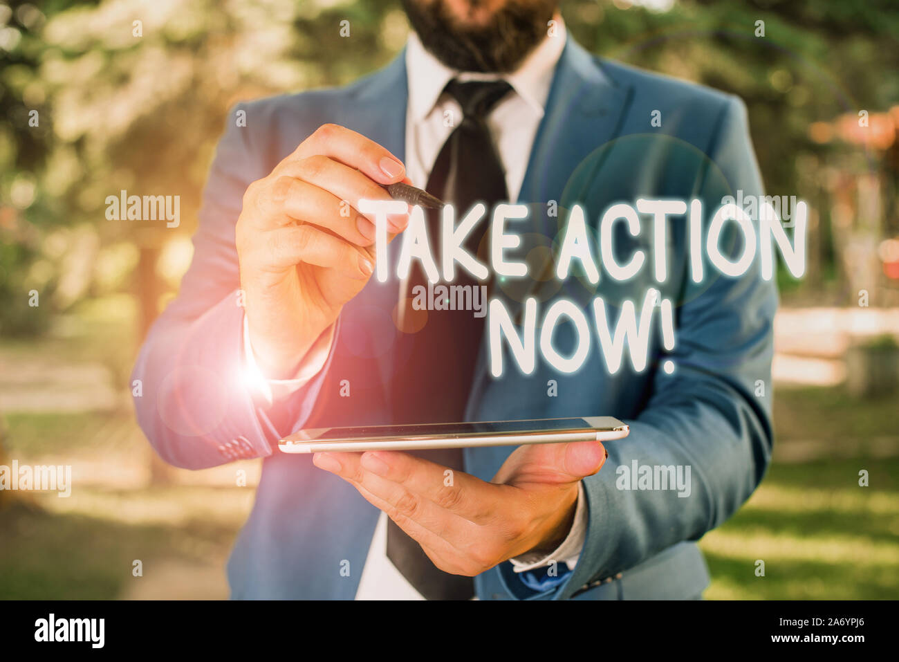 Conceptual hand writing showing Take Action Now. Concept meaning do ...