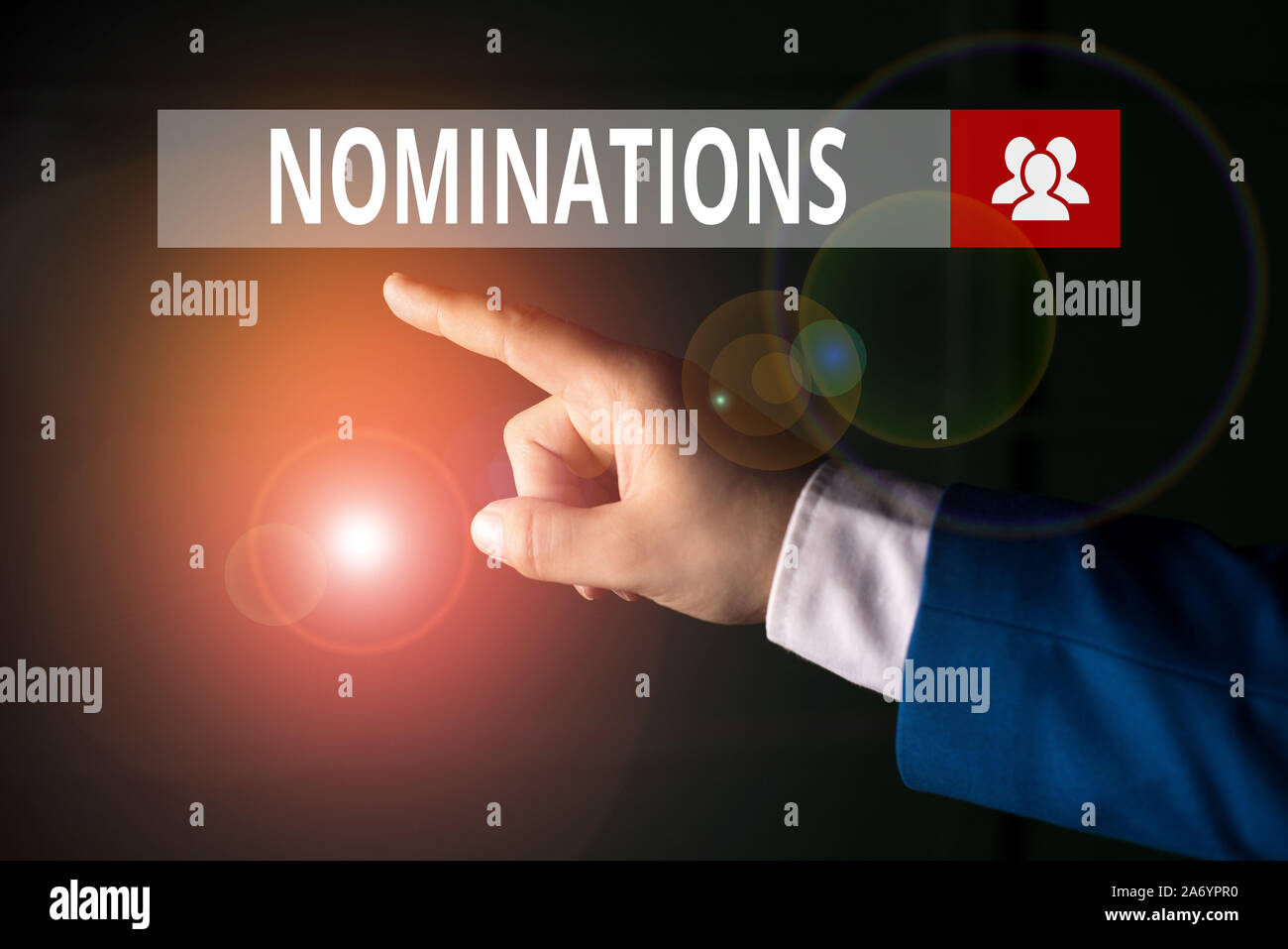 Conceptual hand writing showing Nominations. Concept meaning action of ...