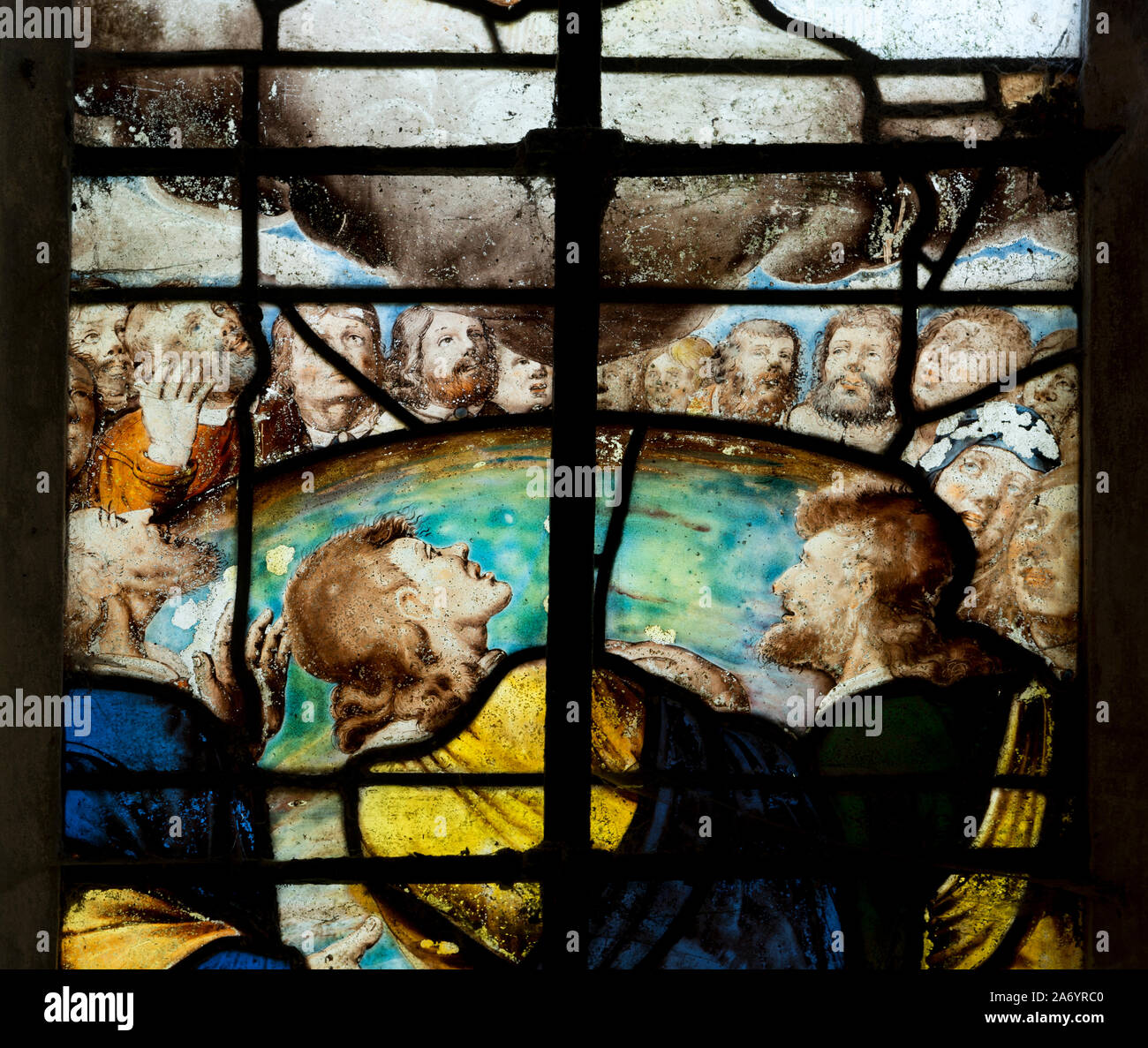 Early 17th Century stained glass, St. Kenelm`s Church, Enstone ...