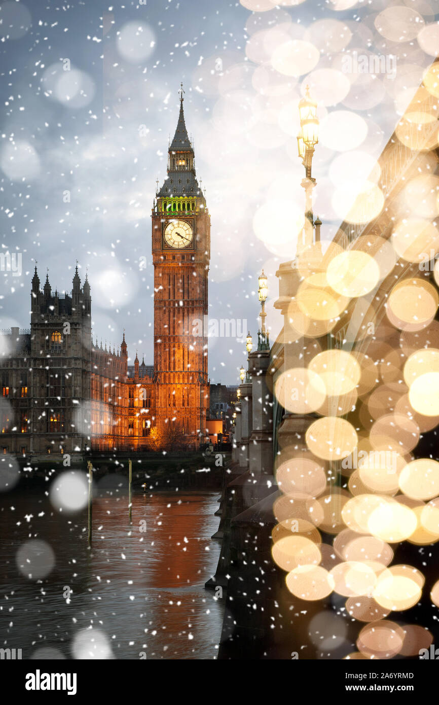 Big ben london christmas snow hi-res stock photography and images - Alamy