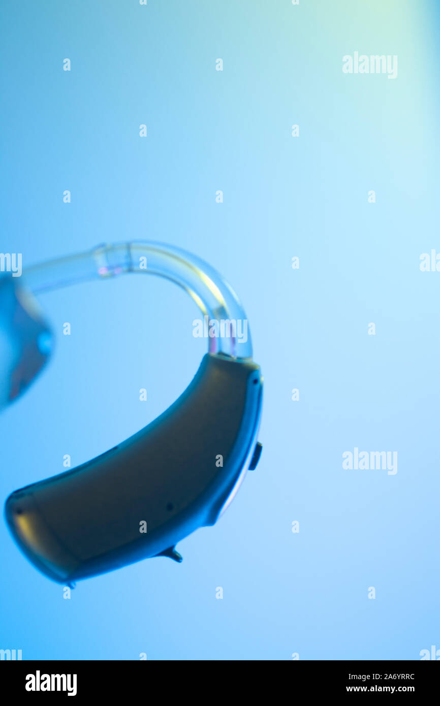 Modern digital hearing aid for deafness and deaf people Stock Photo - Alamy