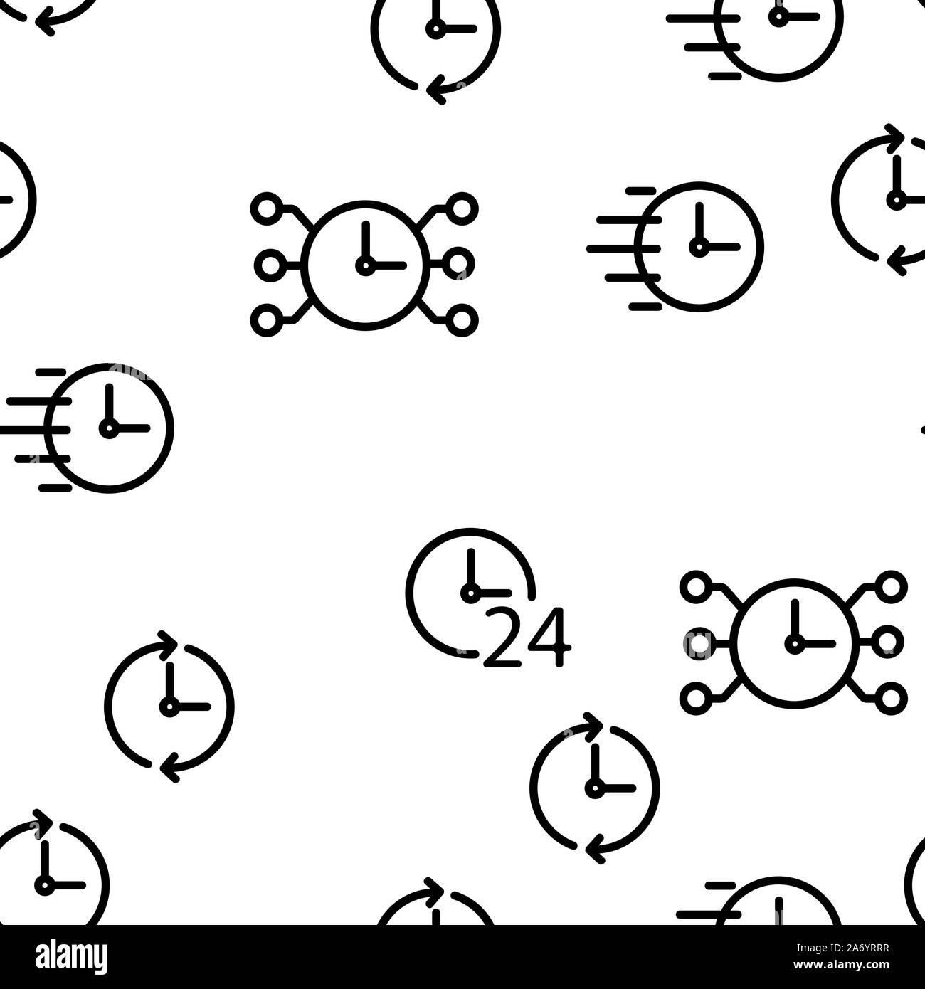 Time Clock Seamless Pattern Vector Stock Vector Image & Art - Alamy