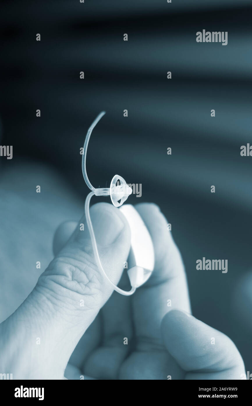 Digital modern technology for deaf people micro hearing aid Stock Photo ...