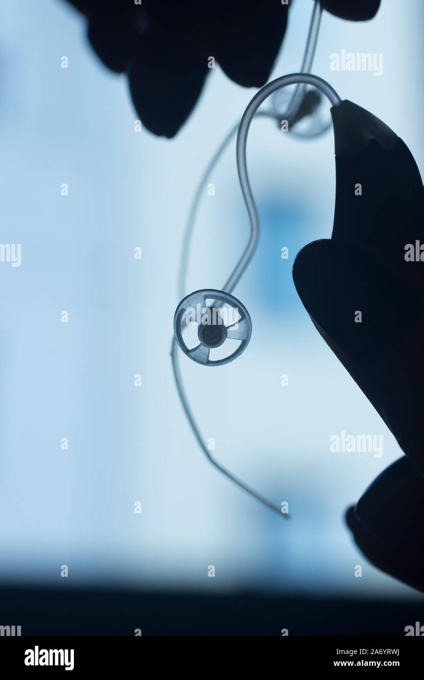 Digital modern technology for deaf people micro hearing aid Stock Photo ...