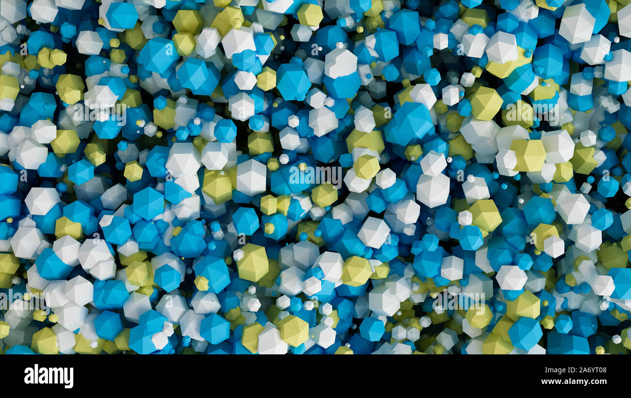 Geometric particle multicolor background. 3d rendering, 3d illustration ...