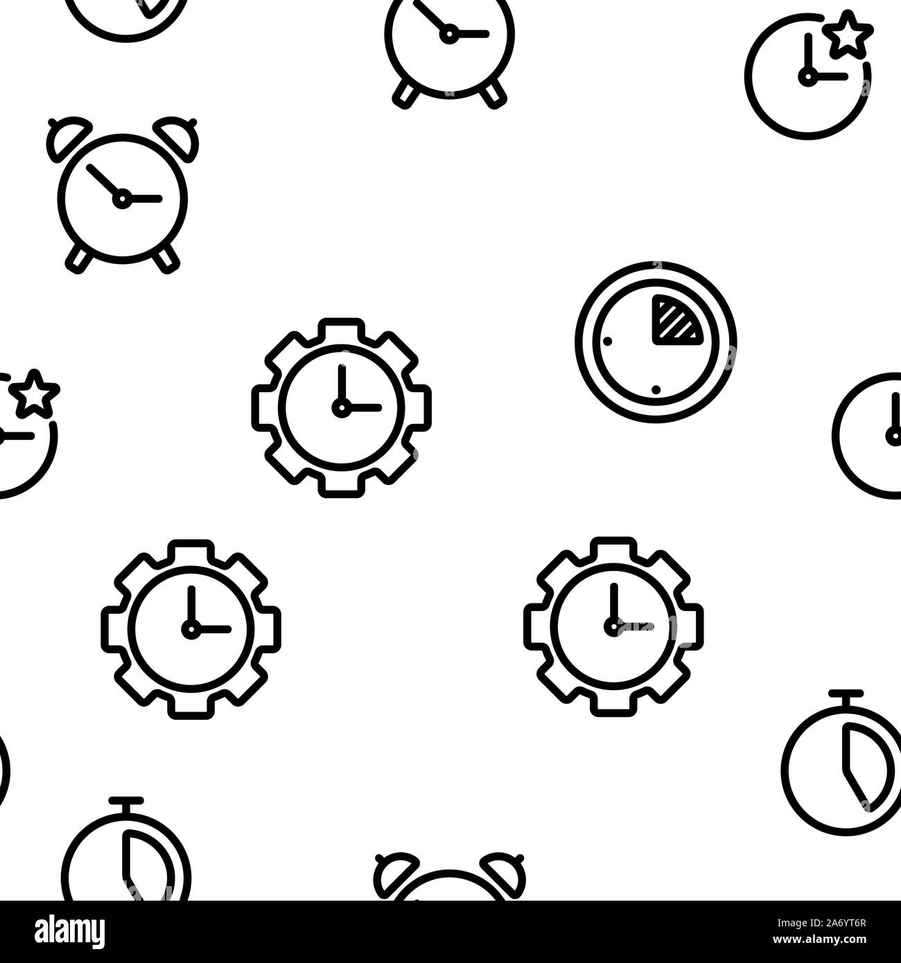 Time Clock Seamless Pattern Vector Stock Vector Image & Art - Alamy