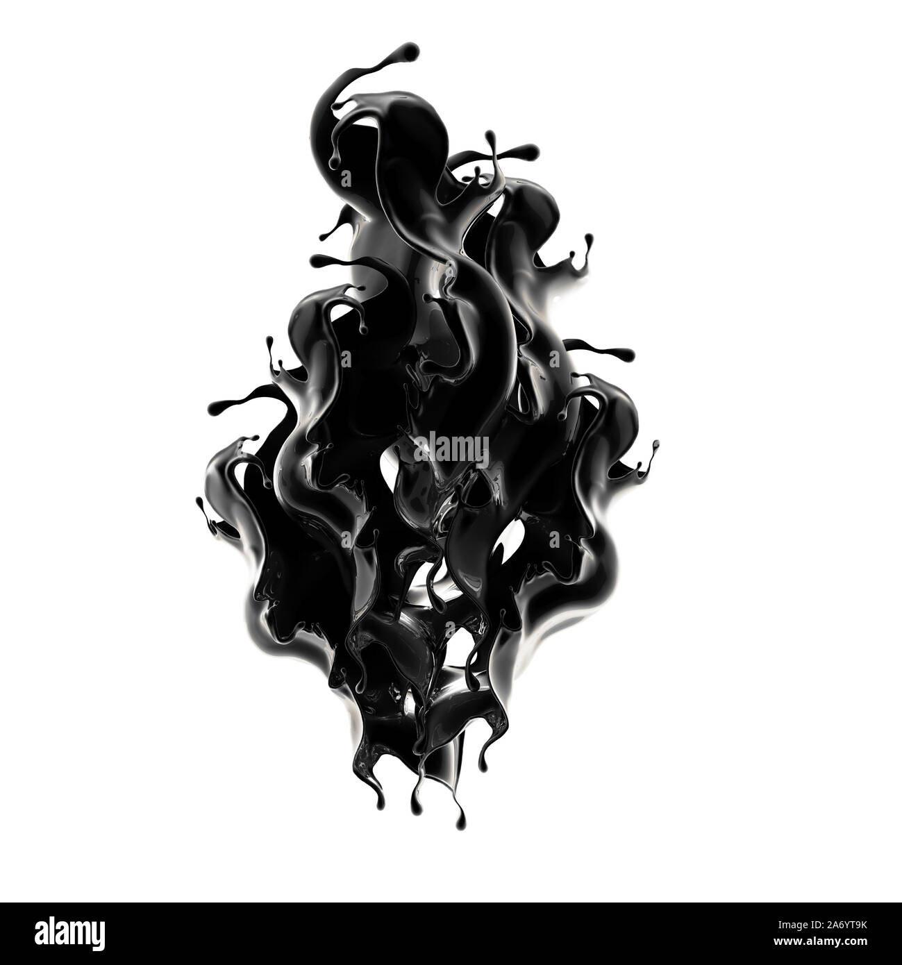 Splash of black liquid. 3d rendering, 3d illustration Stock Photo - Alamy