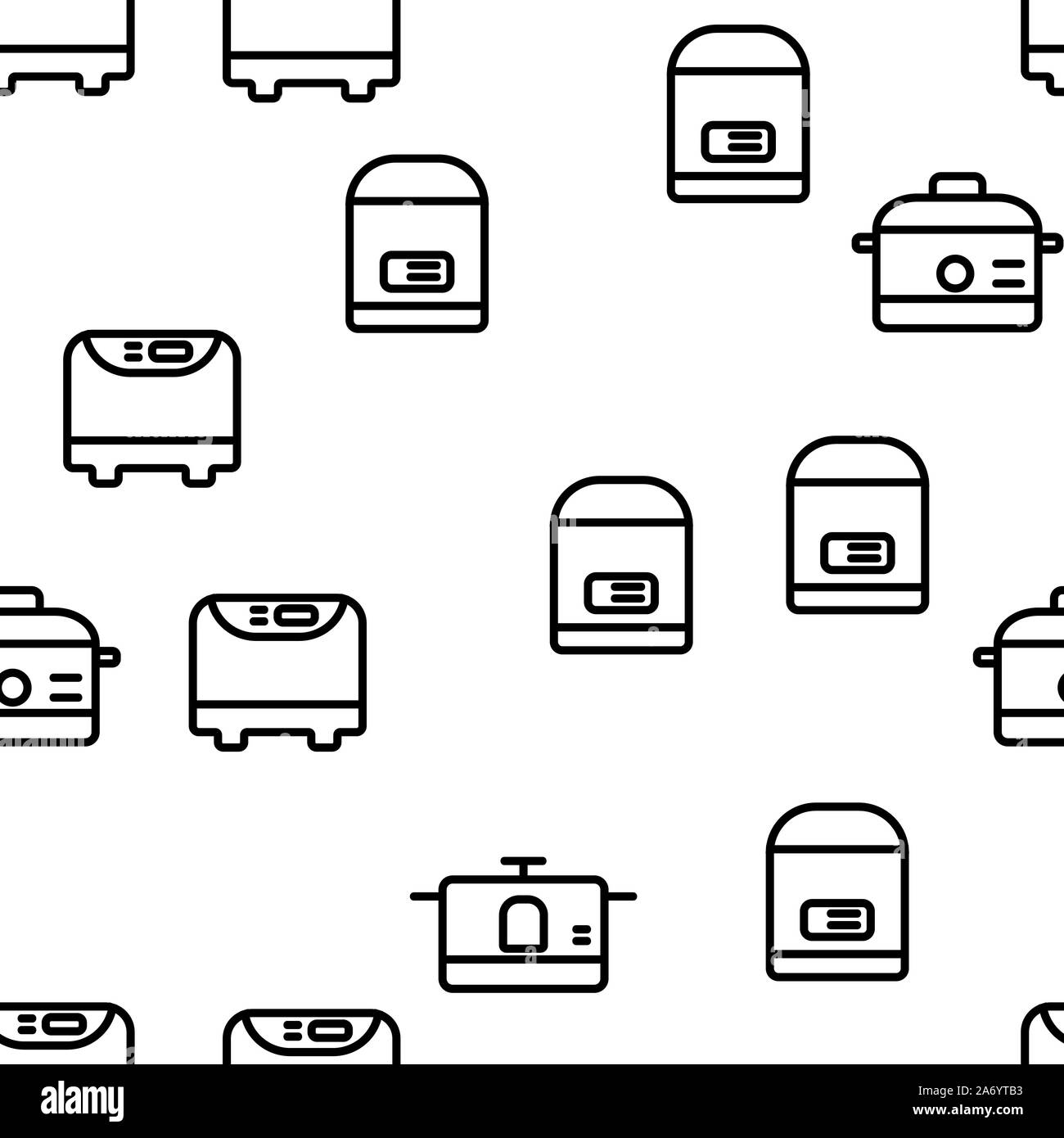 Slow Cooker Elements Seamless Pattern Vector Stock Vector Image & Art ...