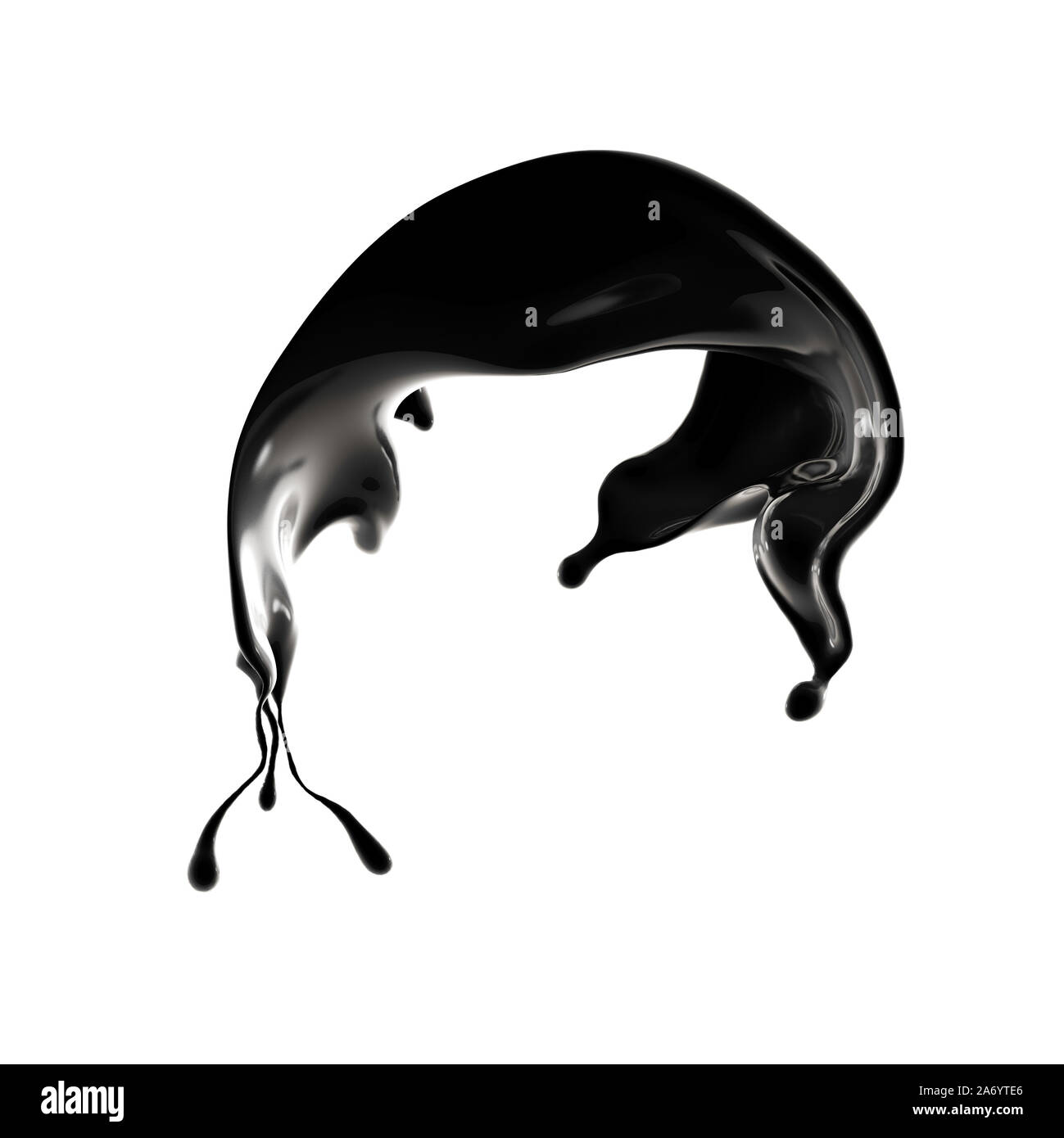 Splash of black liquid. 3d rendering, 3d illustration Stock Photo - Alamy