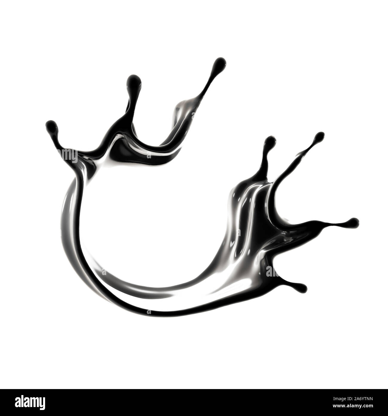 Splash of black liquid. 3d rendering, 3d illustration Stock Photo - Alamy
