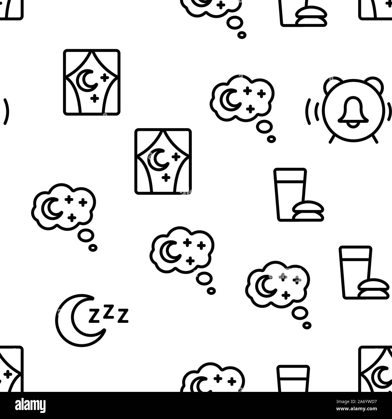 Sleep Time Seamless Pattern Vector Stock Vector Image & Art - Alamy