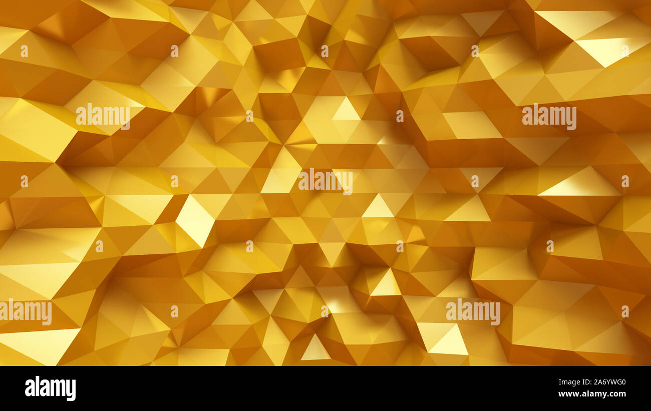 Luxury golden background with triangles and crystals. 3d rendering, 3d ...