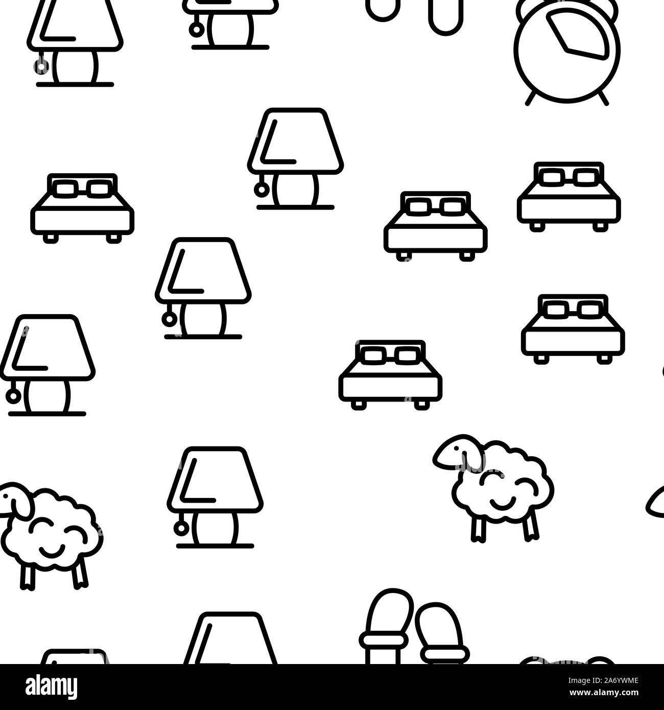 Sleep Time Seamless Pattern Vector Stock Vector Image & Art - Alamy