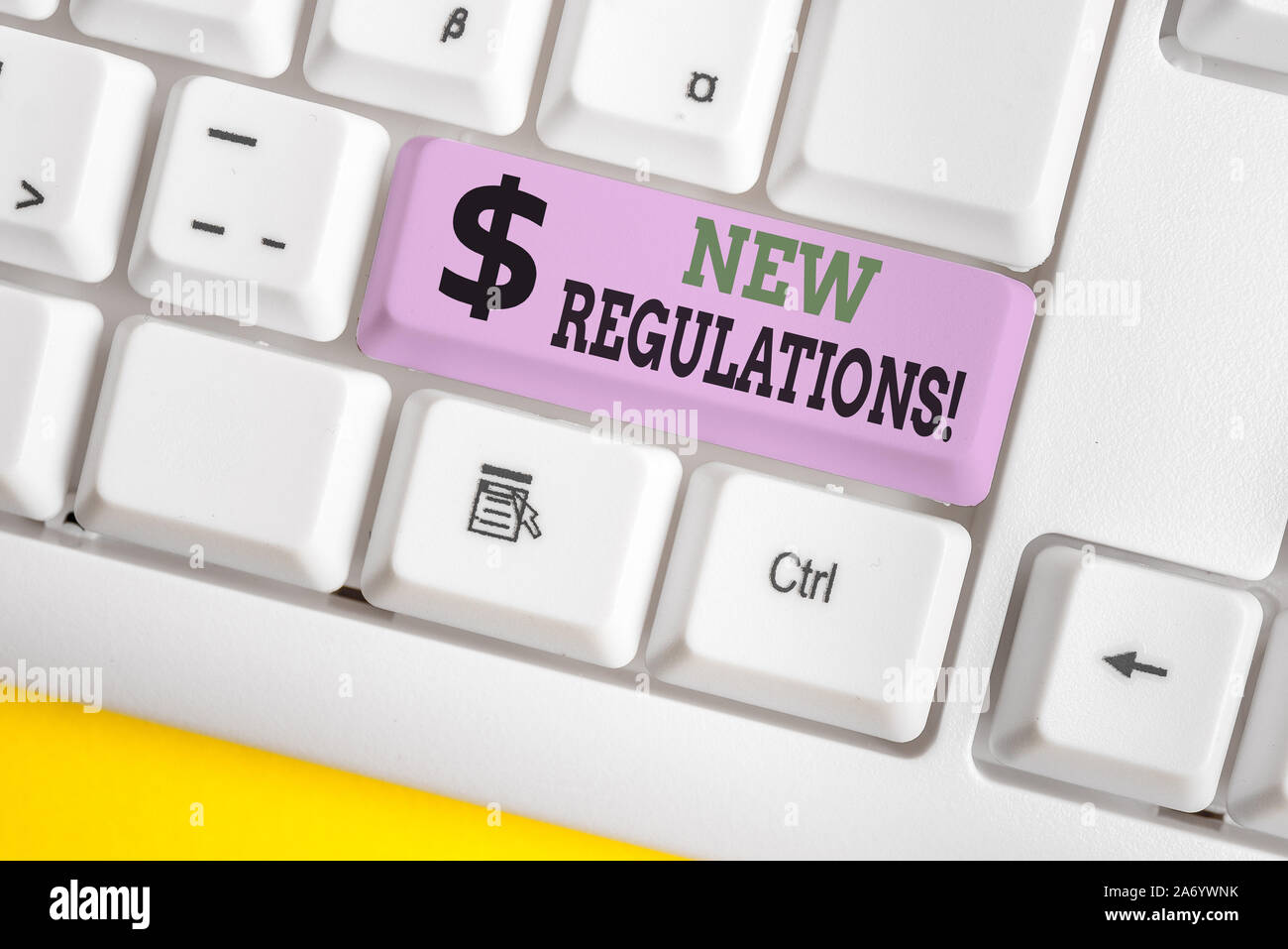 Conceptual hand writing showing New Regulations. Concept meaning rules ...