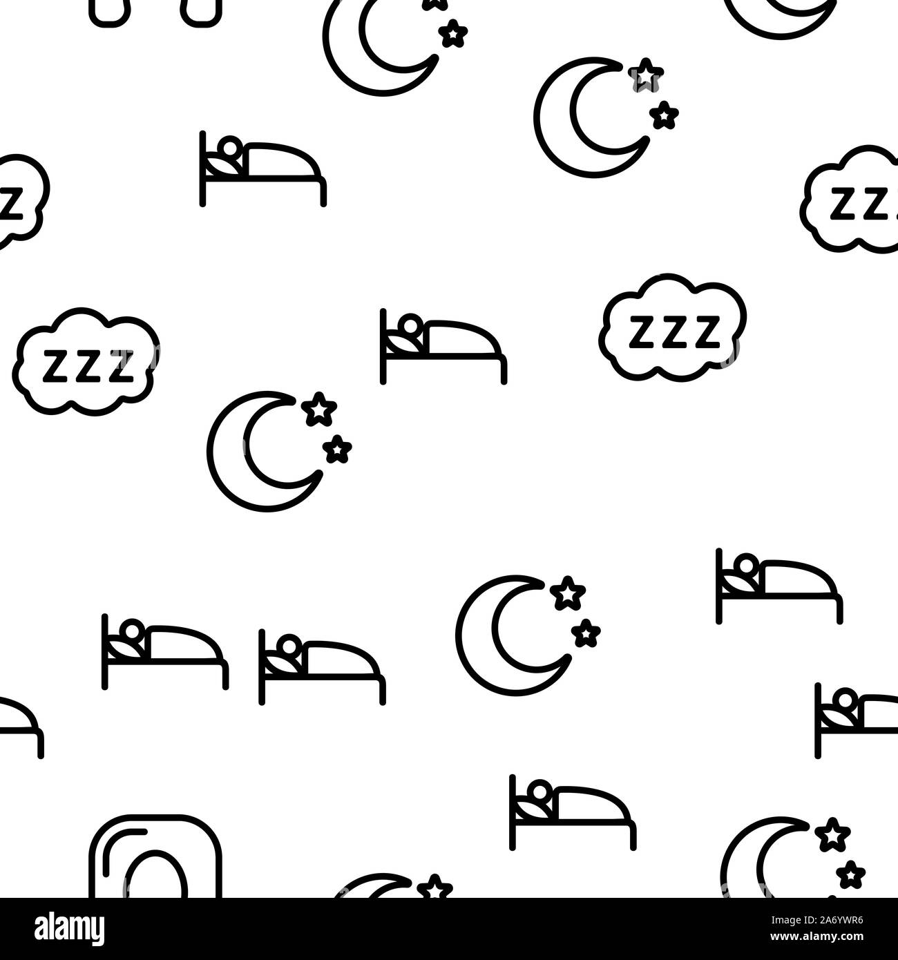 Sleep Time Seamless Pattern Vector Stock Vector Image & Art - Alamy