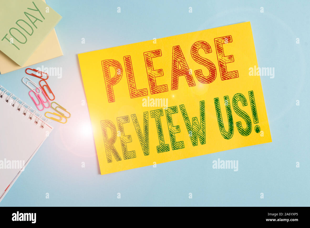 Conceptual hand writing showing Please Review Us. Concept meaning ...