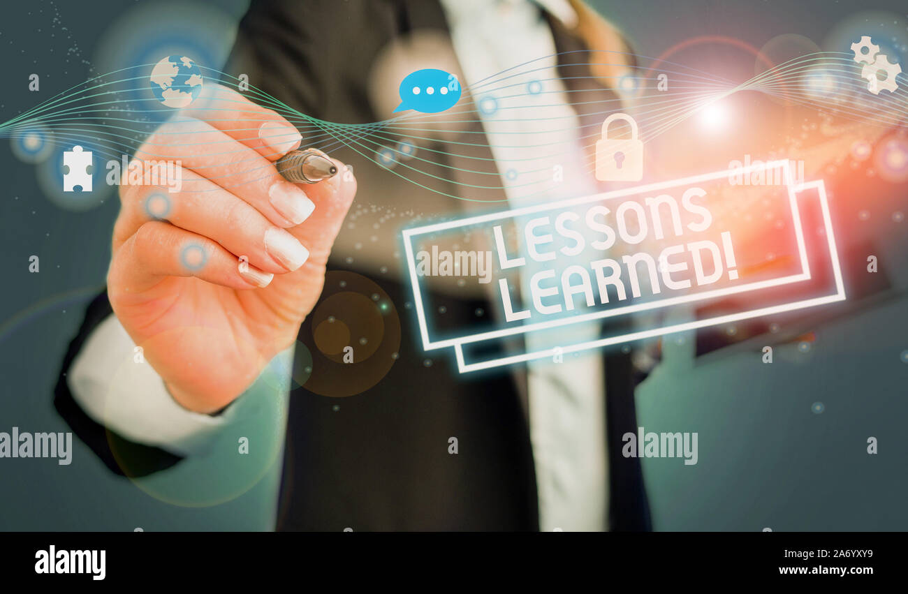 Text sign showing Lessons Learned. Business photo text experiences ...