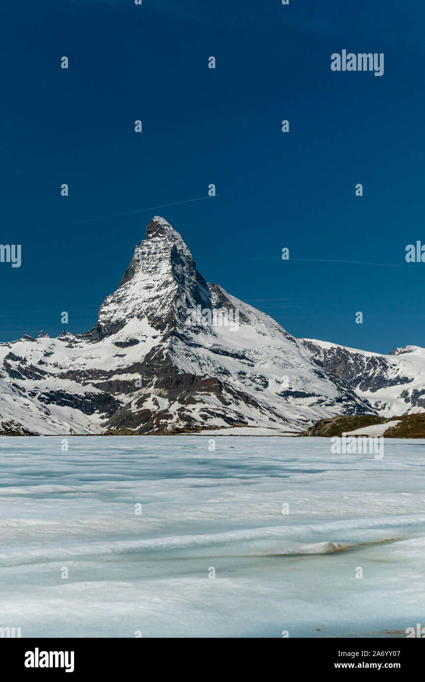 East and north faces of the Matterhorn in Zermatt, Switzerland during ...