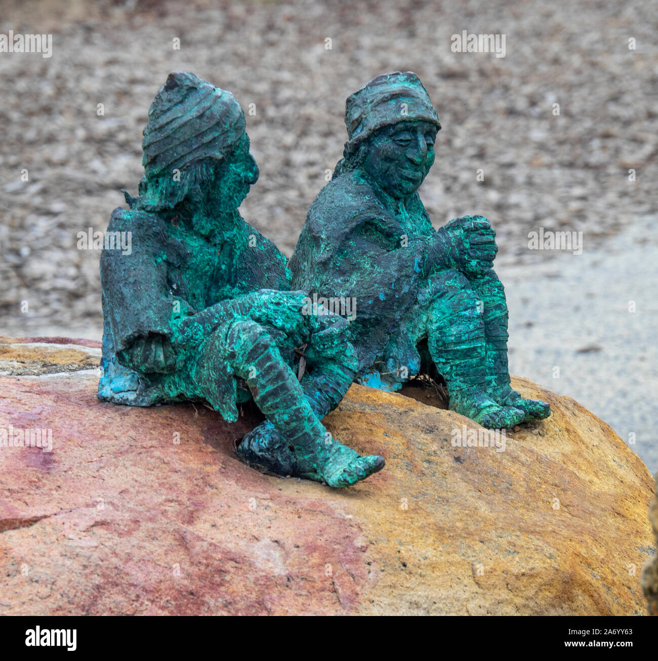 Bronze statuette in Poppykettle playground on the Corio Bay foreshore ...