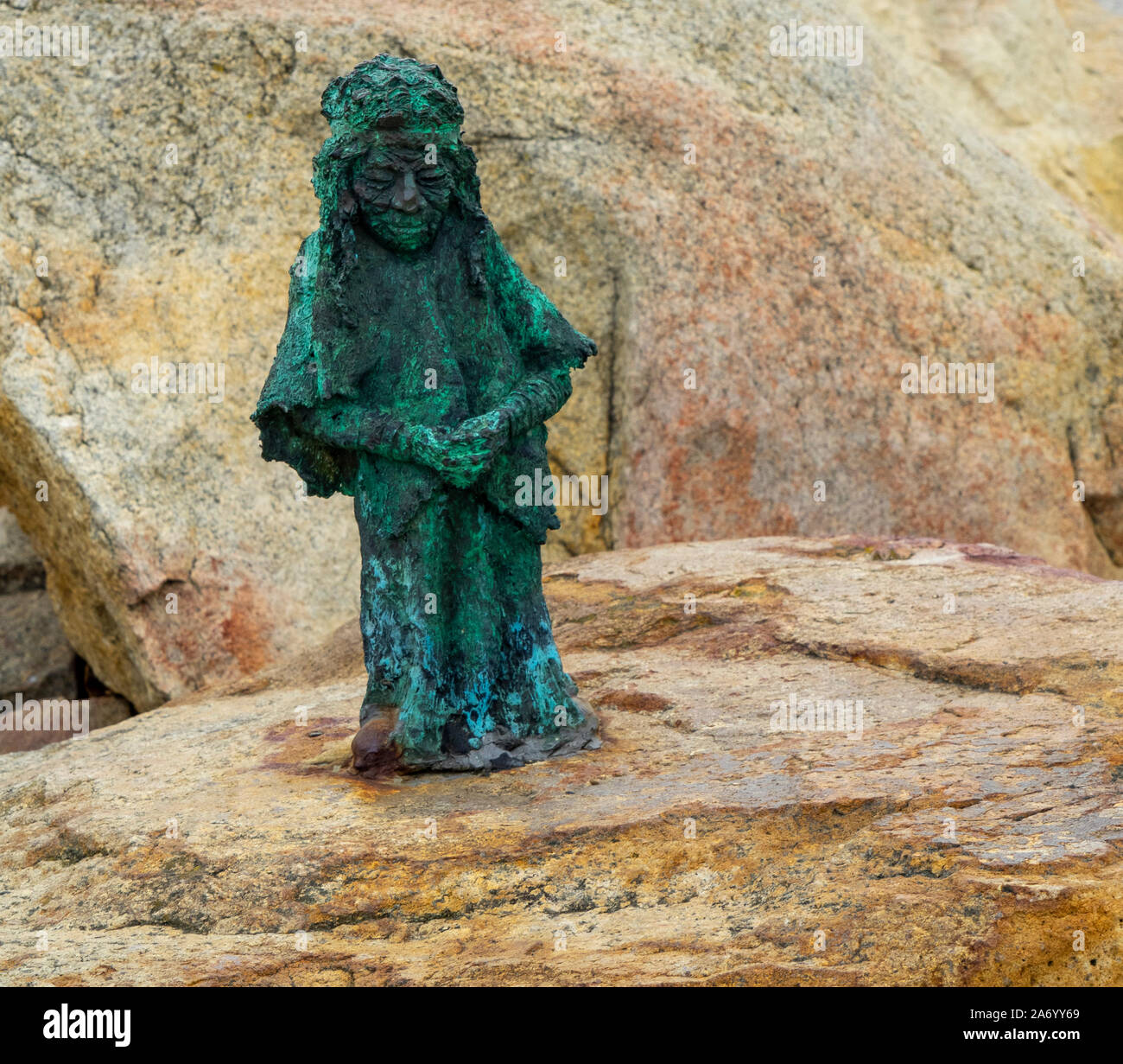 Bronze statuette in Poppykettle playground on the Corio Bay foreshore ...