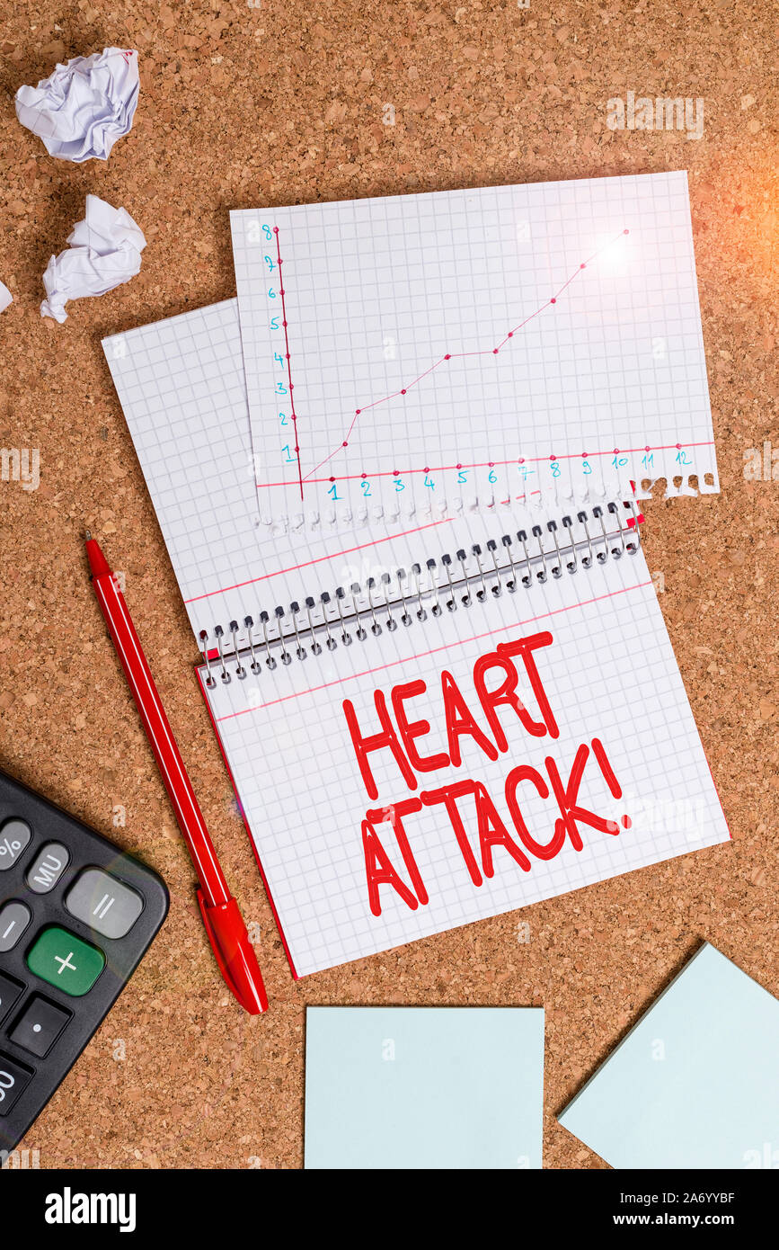 Handwriting text writing Heart Attack. Conceptual photo sudden ...